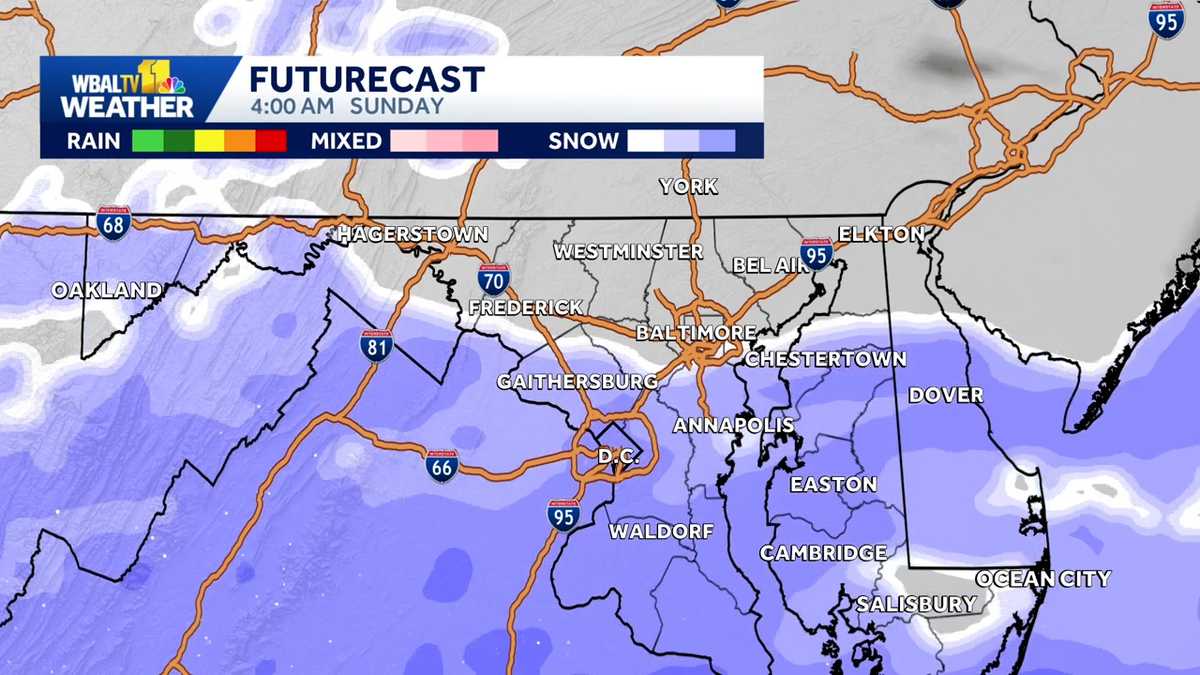 Snow transitions to ice in Baltimore | See forecast timeline