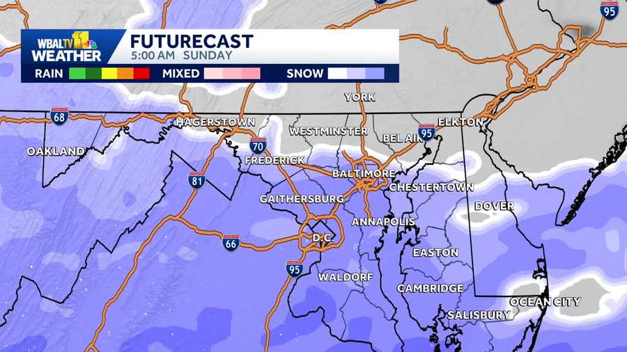 Snow transitions to ice in Baltimore | See forecast timeline