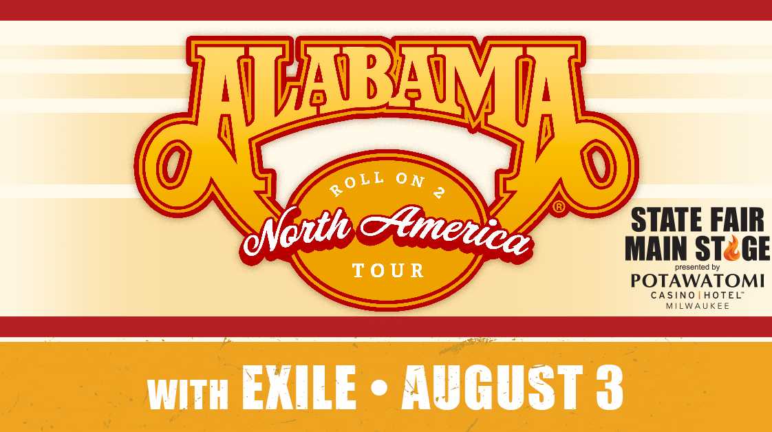 Alabama to kick off state Wisconsin State Fair main stage lineup