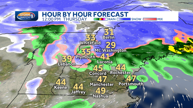 New Hampshire weather update: Snow, wintry mix, rain on way