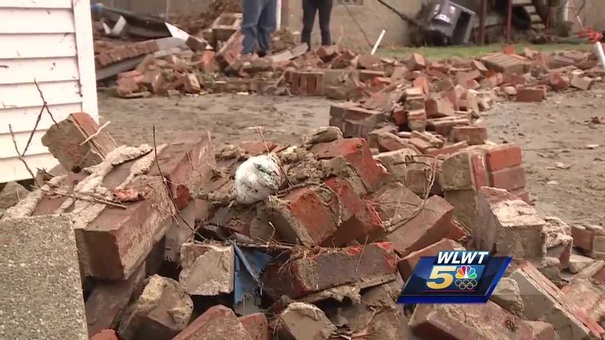 Powerful rain floods basements, explodes brick wall in Hamilton County
