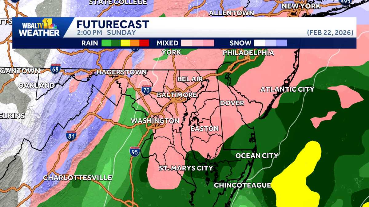 Baltimore weather: Futurecast maps show snow timeline