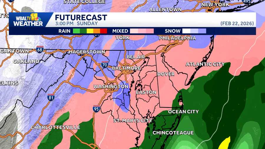 Baltimore weather: Futurecast maps show snow timeline