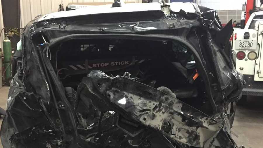 Photos: Police cruiser destroyed in fatal crash