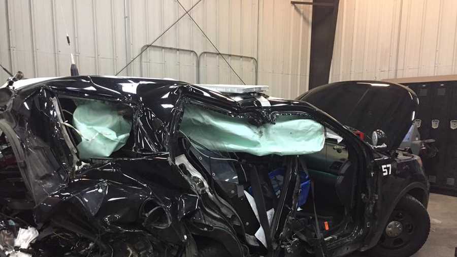 Photos: Police cruiser destroyed in fatal crash