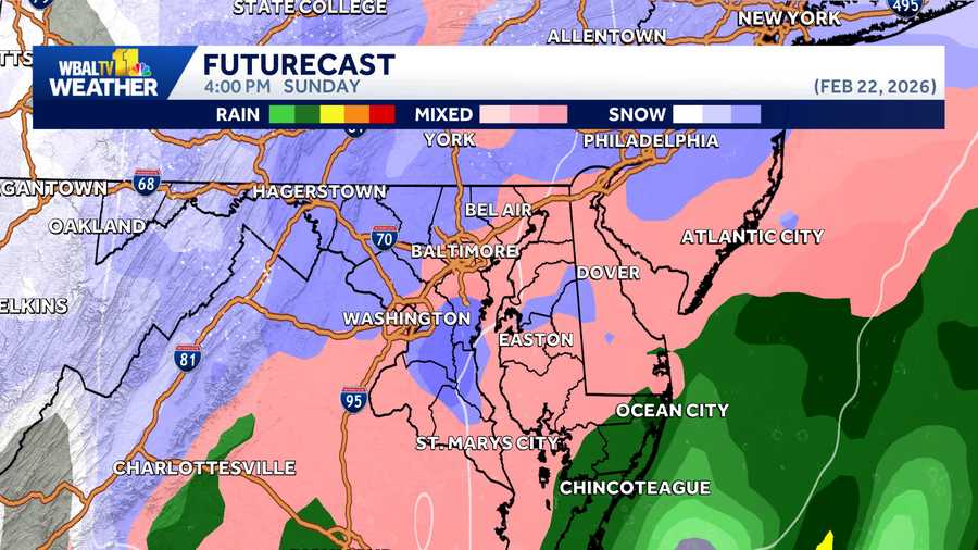 Baltimore weather: Futurecast maps show snow timeline