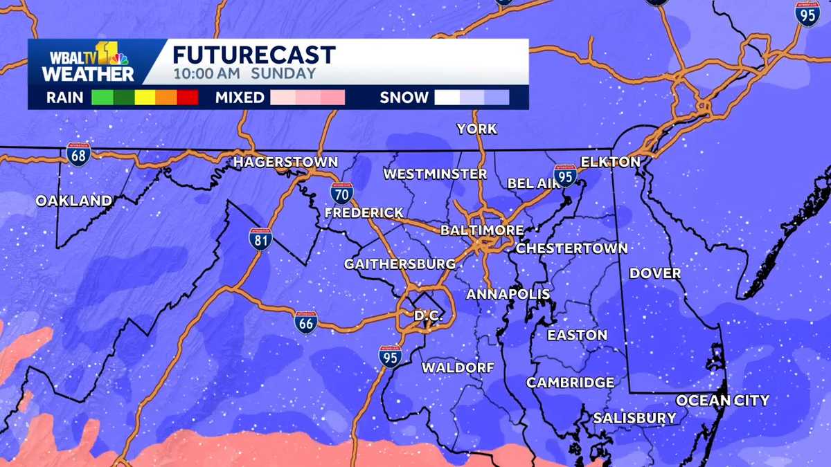 Snow transitions to ice in Baltimore | See forecast timeline