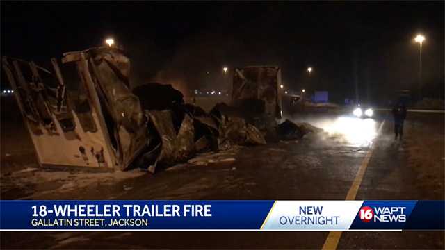 18-wheeler goes up in flames, no one injured