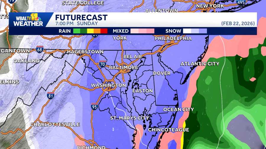 Baltimore weather: Futurecast maps show snow timeline