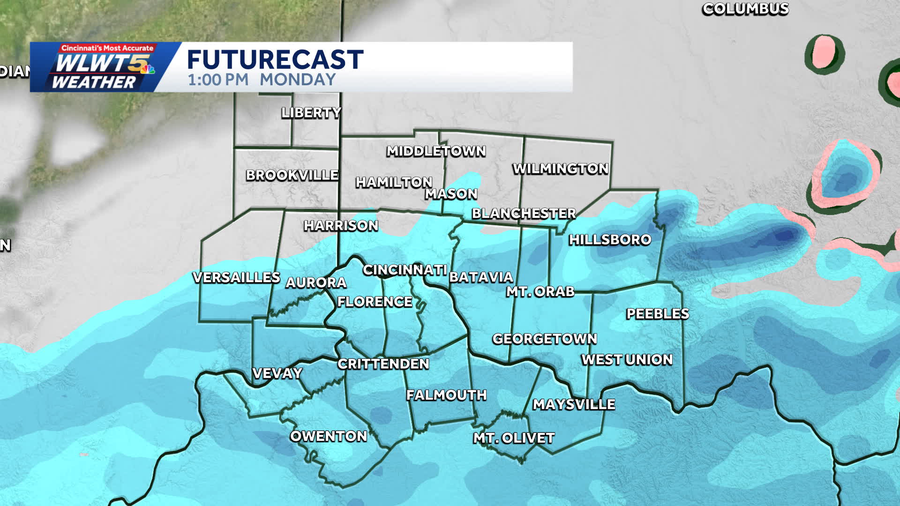 Hour by hour: Tracking the season's first snowfall Monday in Cincinnati
