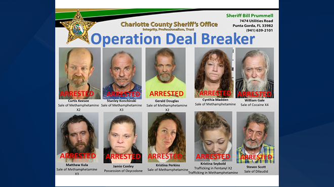 37 people arrested during mass drug bust operation in Charlotte County