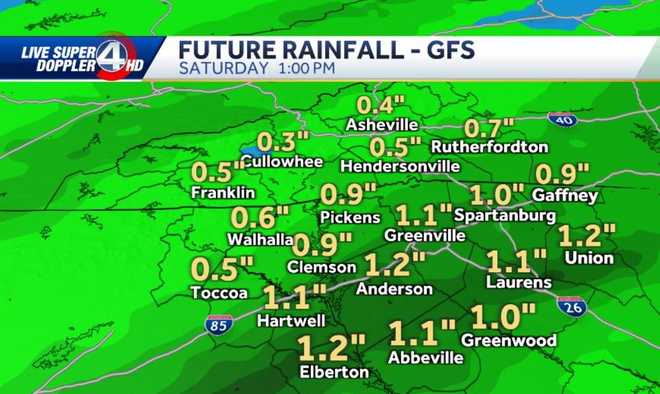 Greenville forecast: Weekend rain, freezing temps, strong winds