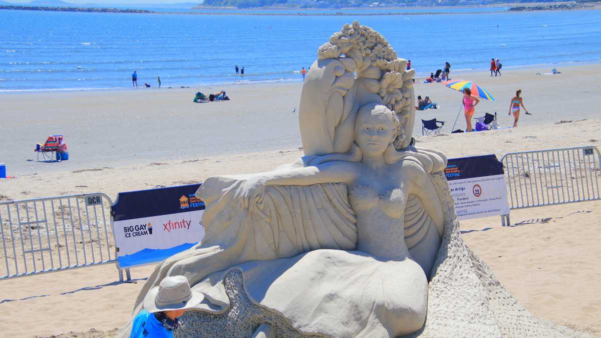 Sand sculptors shape masterpieces on Revere Beach