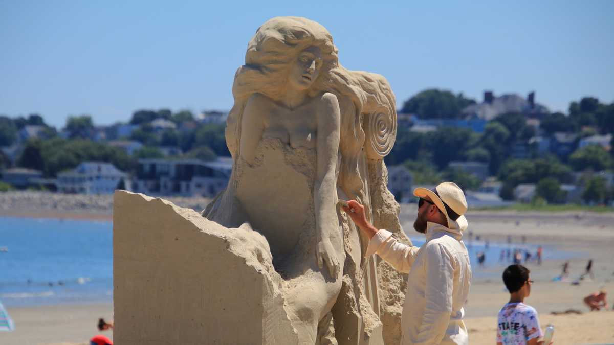 Sand sculptors shape masterpieces on Revere Beach