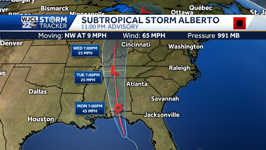 Alberto Making A Turn To The Northwest