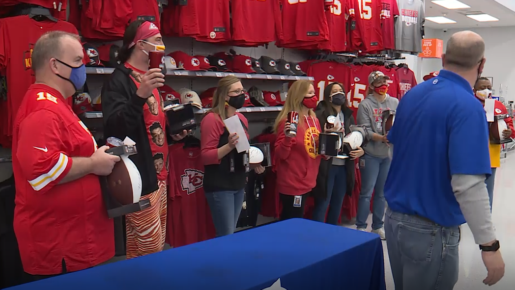 Eric Fisher surprises Liberty teachers with gifts