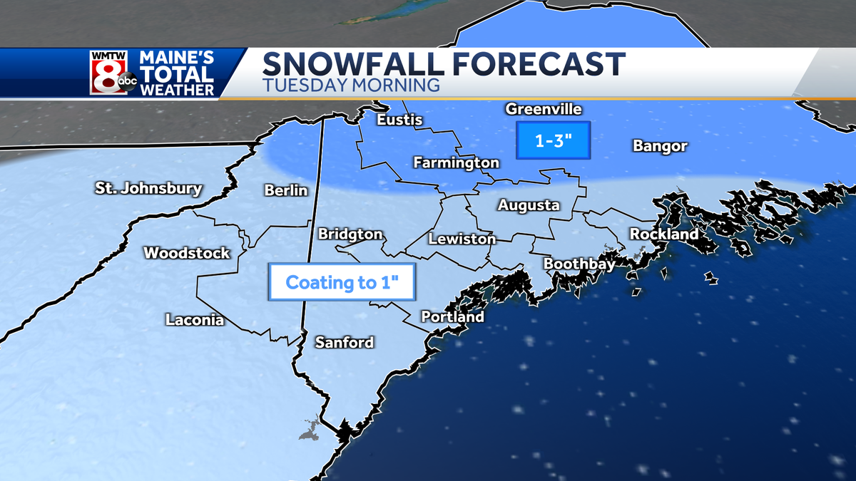Fast-moving storm to bring light snow Tuesday morning
