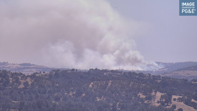 Tower Fire burns in Calaveras County near Copperopolis