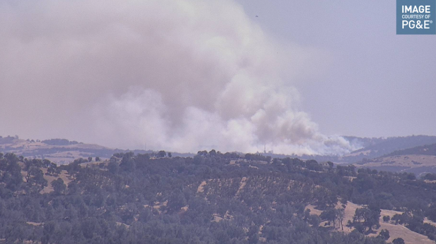 Tower Fire burns in Calaveras County near Copperopolis