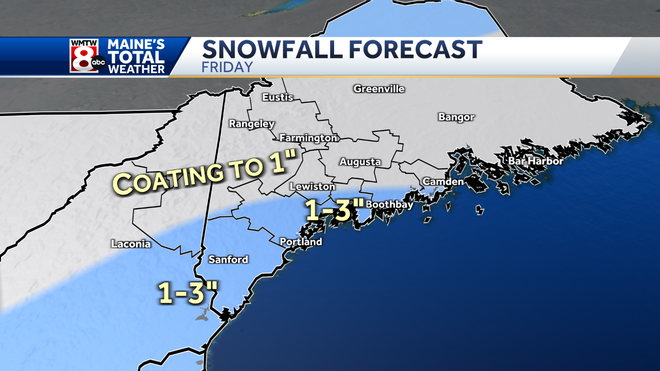 Snow in Maine's forecast for Friday afternoon