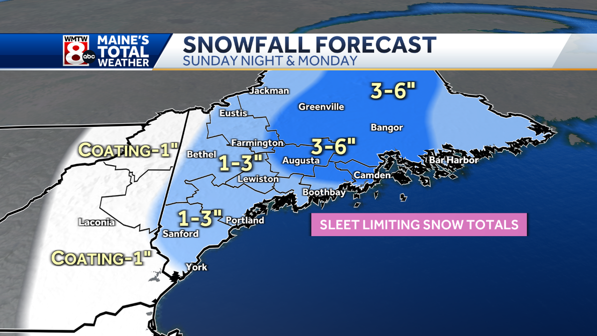 Ice & snow to impact Maine through Monday