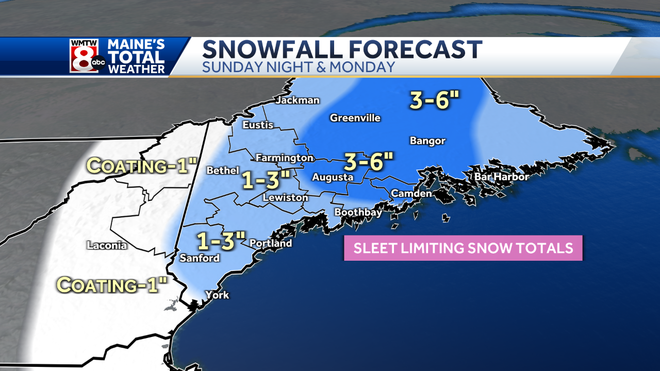 Ice & snow to impact Maine through Monday