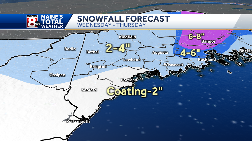 Snow arrives to Maine overnight: Accumulating forecast