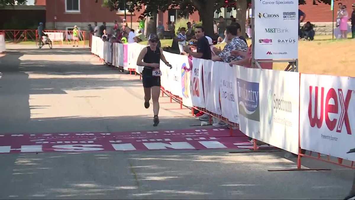 2025 Maine Cancer Foundation Tri for a Cure finish line feed