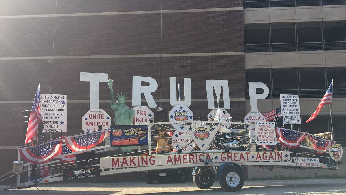 Trump float on coast-to-coast tour rolls through Iowa