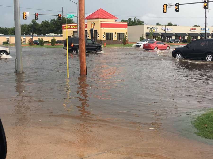 Gallery: Roads flooded after storms in Oklahoma City metro