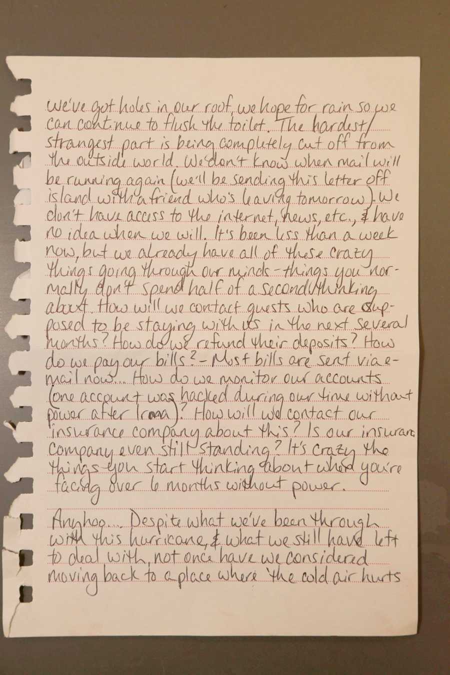 Photos: Letter from Omaha survivor of Hurricane Maria