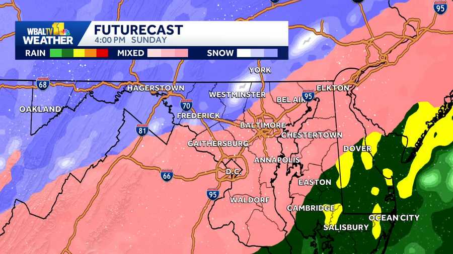 Snow transitions to ice in Baltimore | See forecast timeline