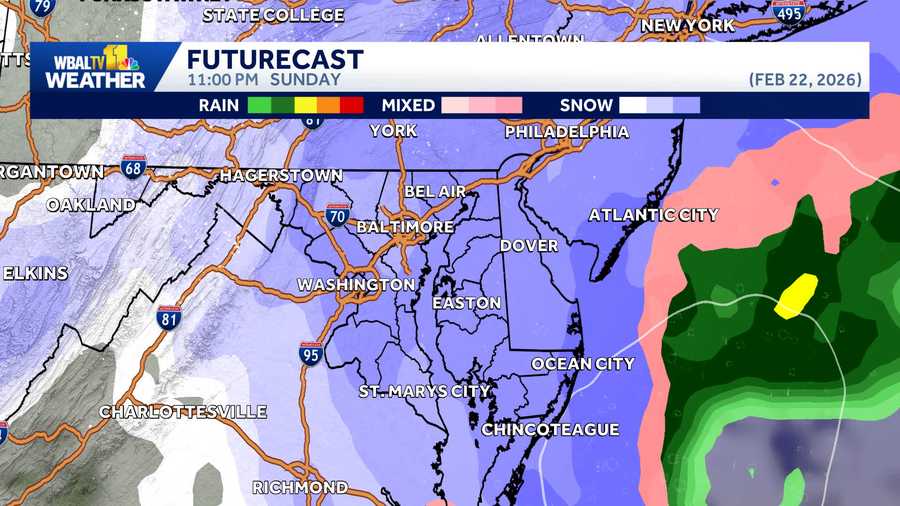 Baltimore weather: Futurecast maps show snow timeline