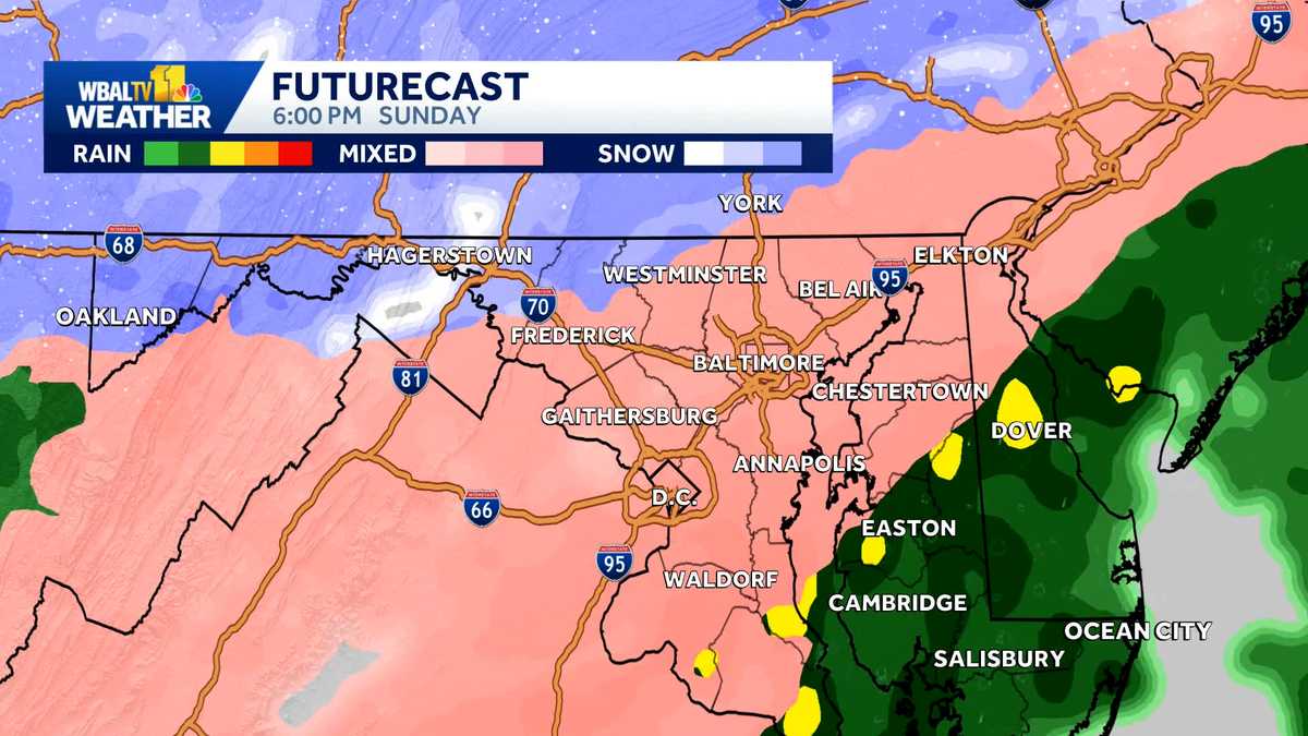 Snow transitions to ice in Baltimore | See forecast timeline