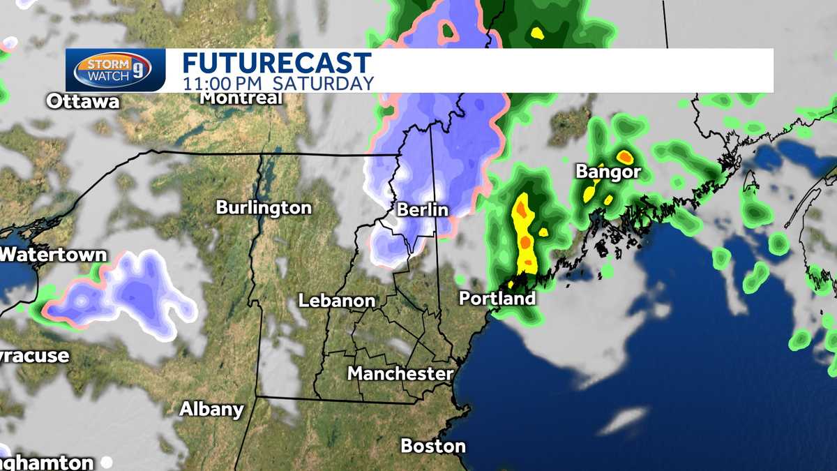 More rain, some snow expected in parts of NH Saturday night