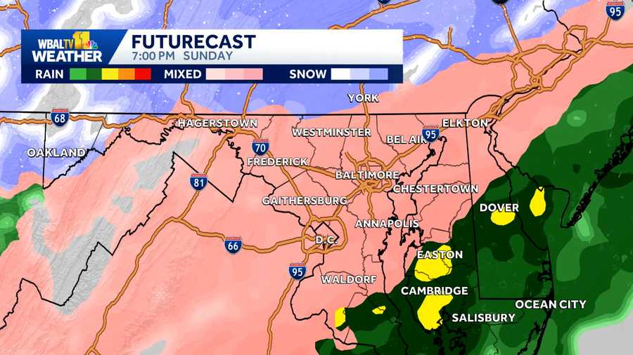 Snow transitions to ice in Baltimore | See forecast timeline