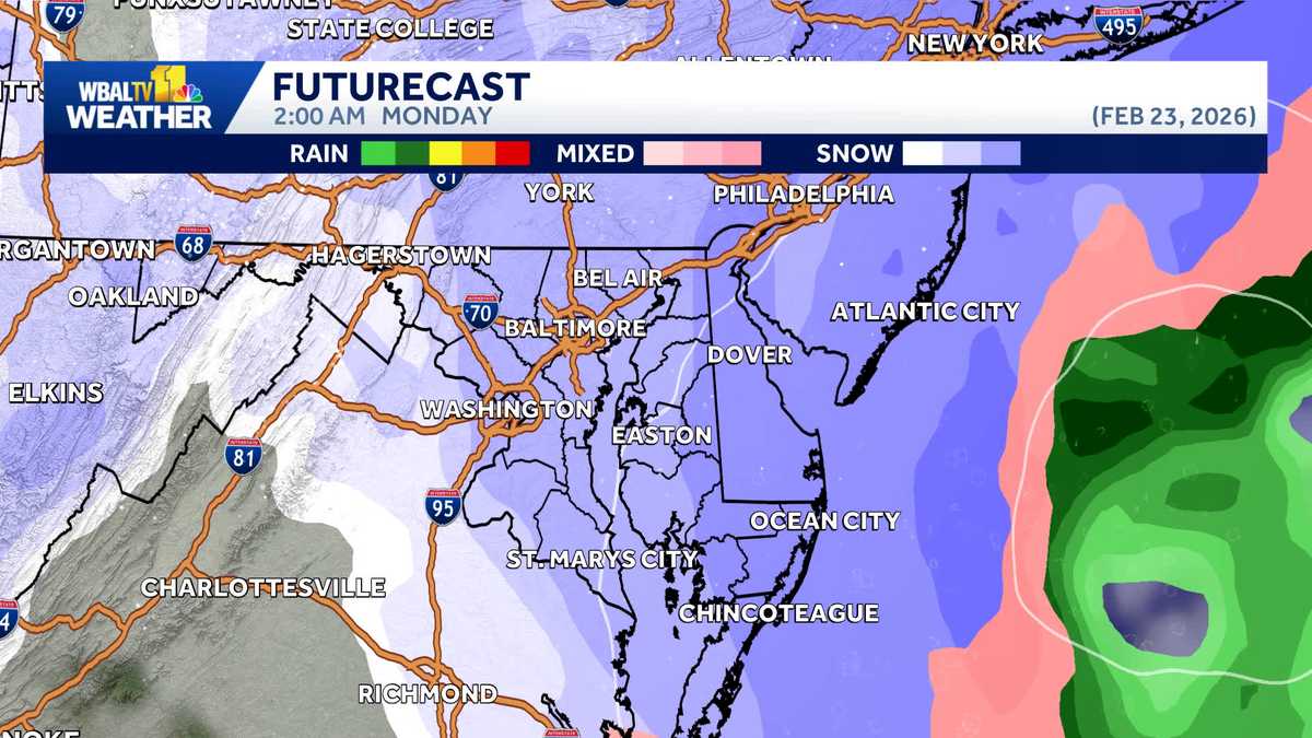 Baltimore weather: Futurecast maps show snow timeline