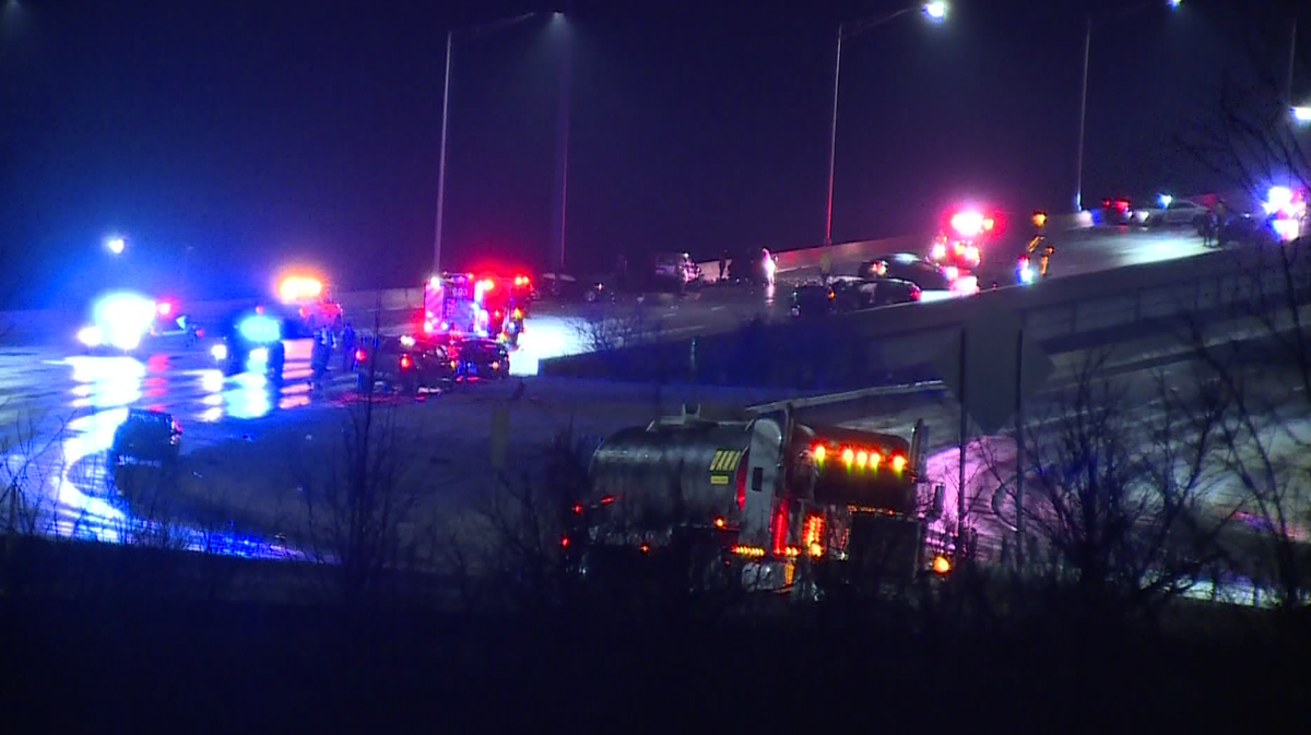 Icy roads causing major crashes, road closures early Thursday