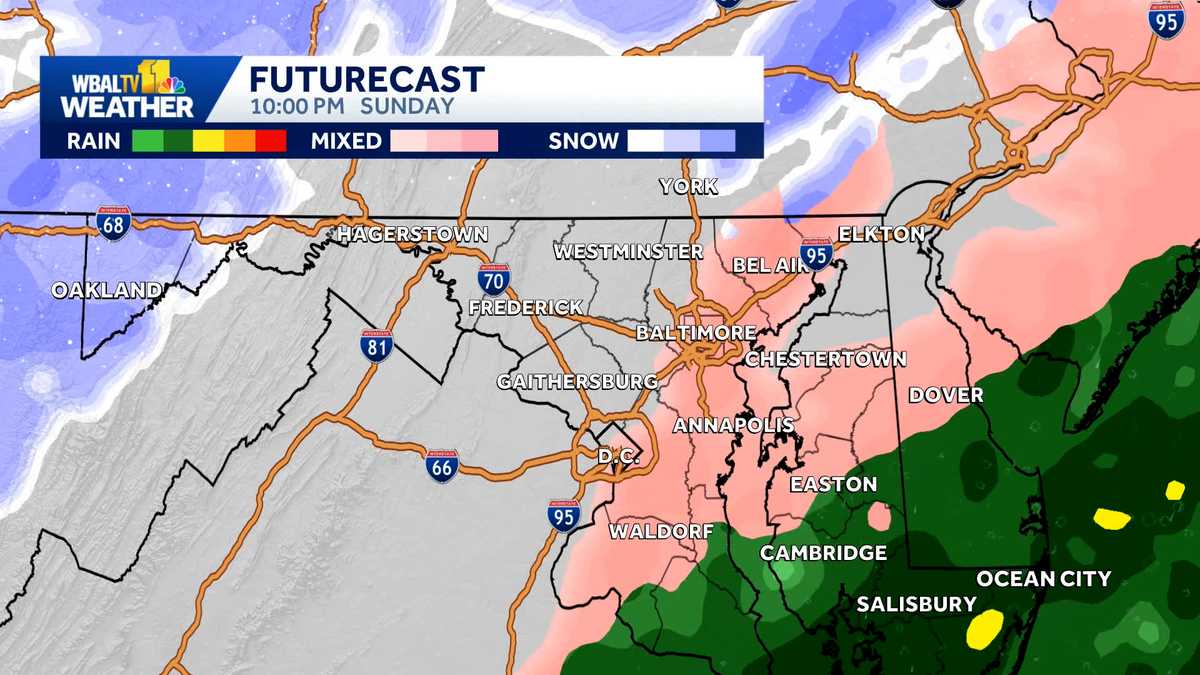 Snow transitions to ice in Baltimore | See forecast timeline