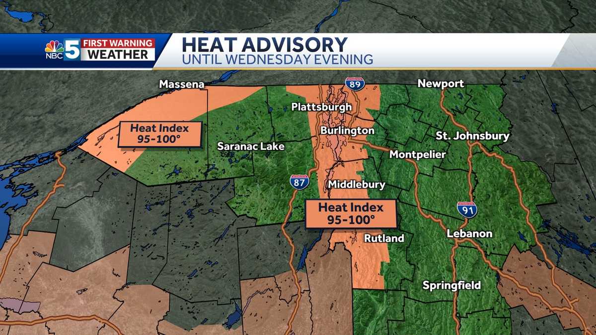 Heat Advisory in effect Wednesday