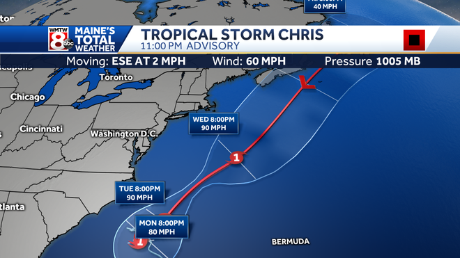 Tropical Storm Chris expected to strengthen to a hurricane