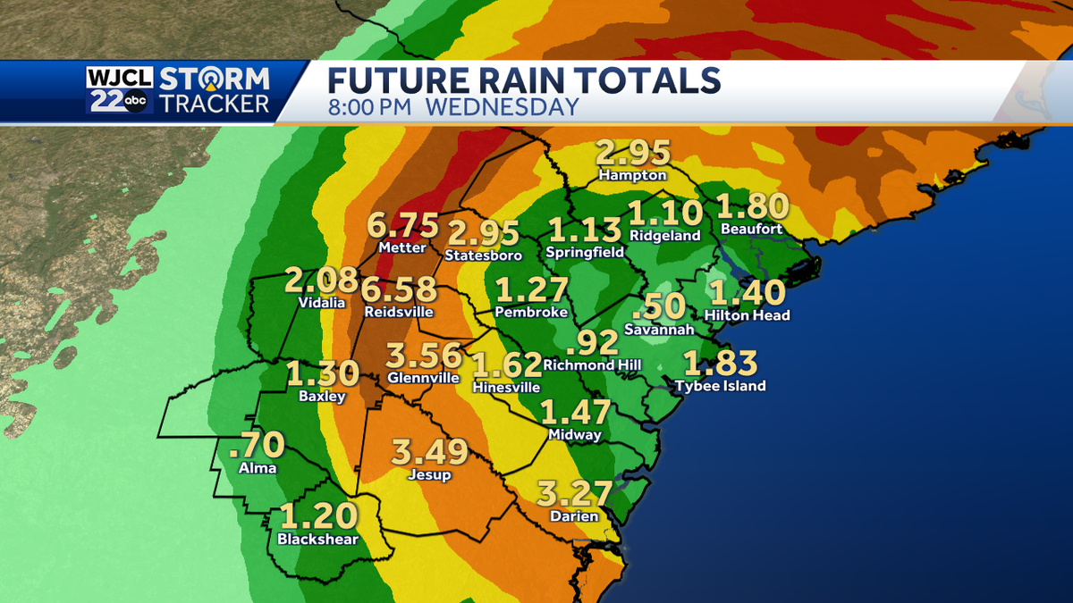 Debby potential rainfall, flooding: Georgia and South Carolina
