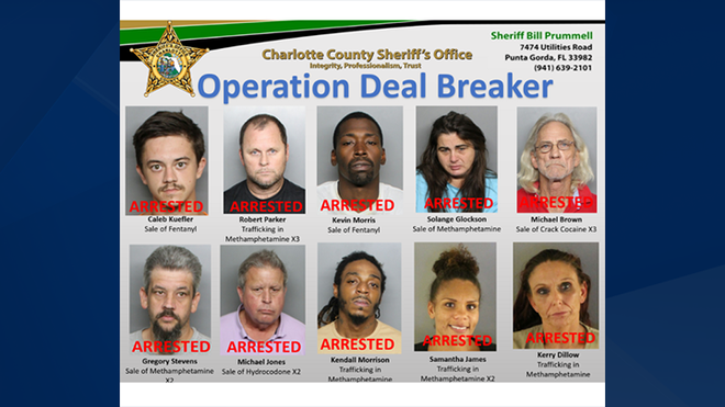 37 people arrested during mass drug bust operation in Charlotte County