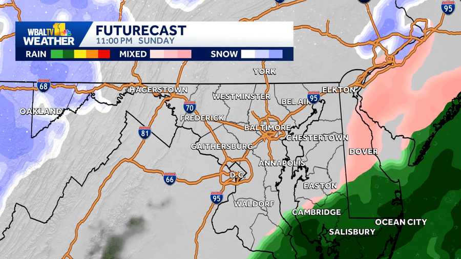 Snow transitions to ice in Baltimore | See forecast timeline