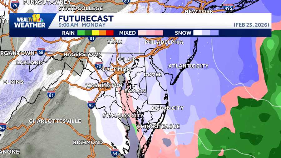 Baltimore weather: Futurecast maps show snow timeline