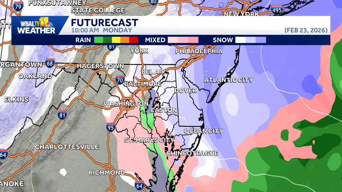 Baltimore weather: Futurecast maps show snow timeline
