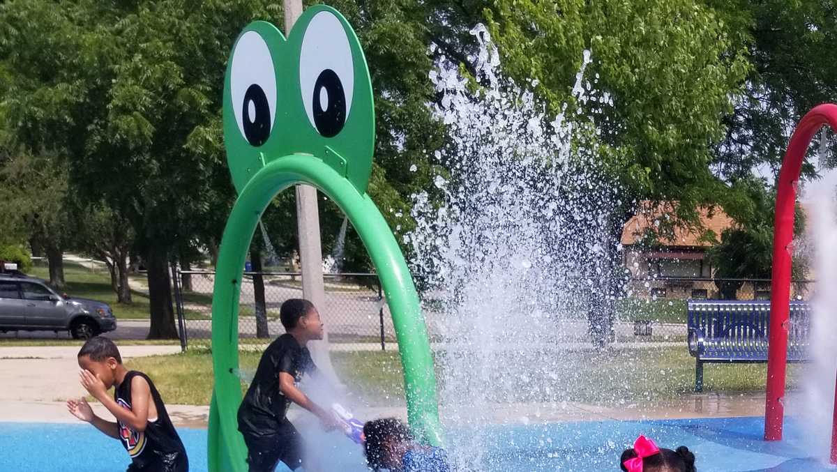 North Carolina families jump into summer splash pad