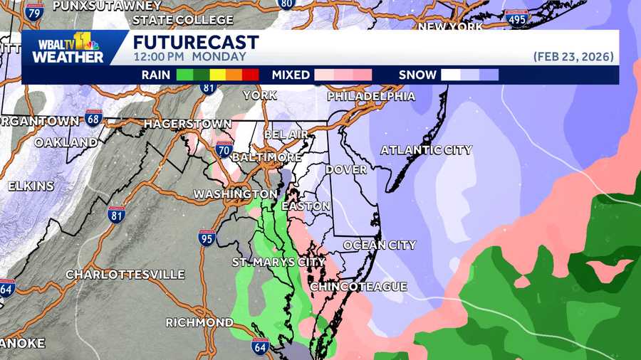 Baltimore weather: Futurecast maps show snow timeline