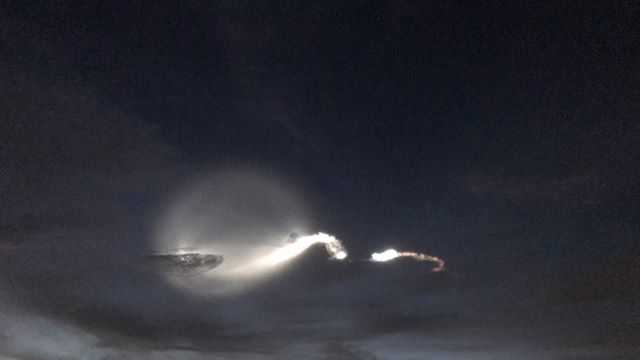 Photos: SpaceX lights up sky as exhaust interacts with sun