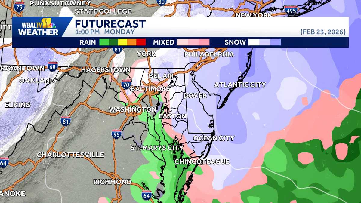 Baltimore weather: Futurecast maps show snow timeline